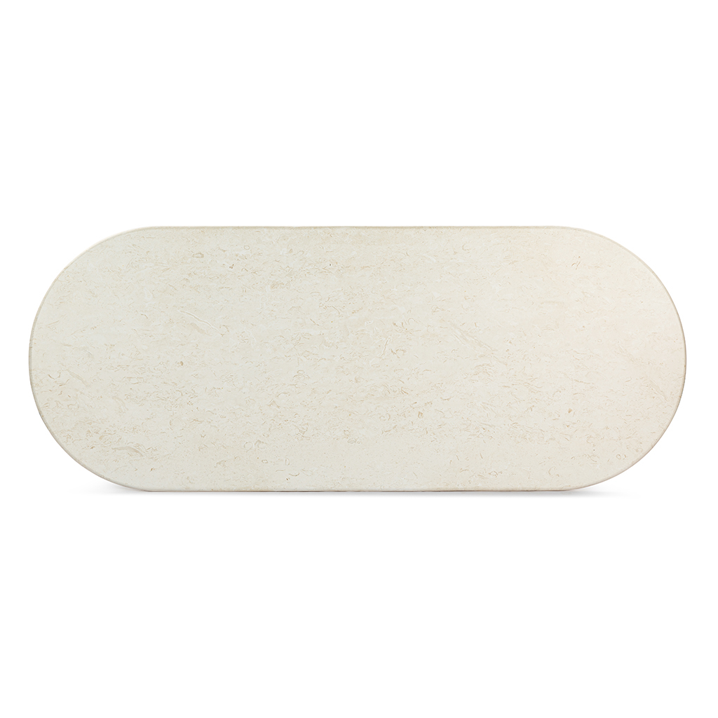 Sierra Oval Stone Dining Table with Angled Base - New Flooring Co